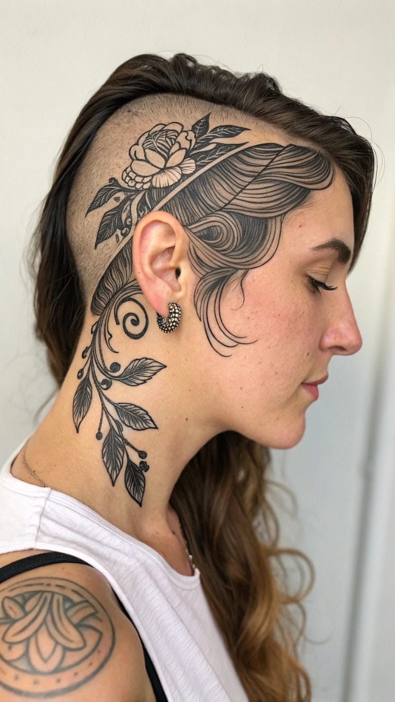 25 Badass & Beautiful Head Tattoo Ideas for Women: From Delicate to ...