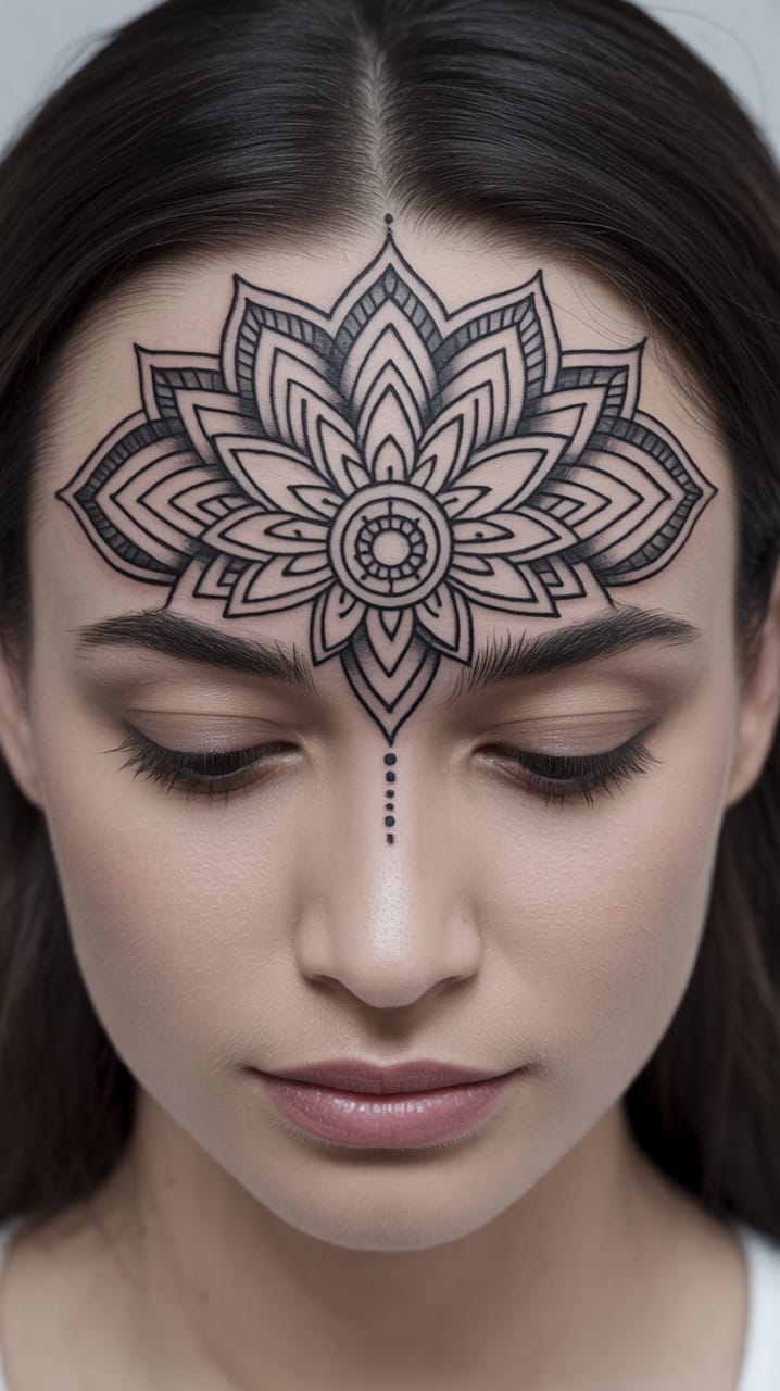 15 Unique Forehead Tattoos for Women – Symbolic & Beautiful Art ...