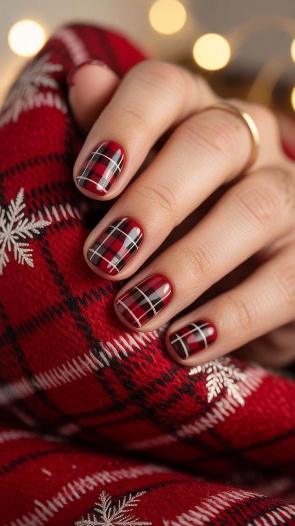 19 Festive Christmas Plaid Nail Designs for Holiday Glam - Faculty of ...