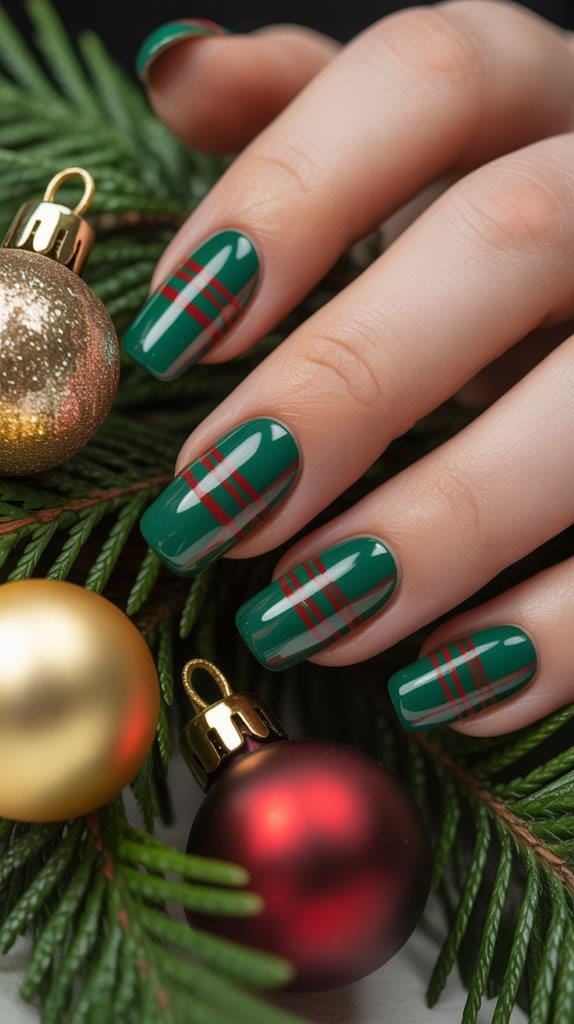 19 Festive Christmas Plaid Nail Designs for Holiday Glam - Faculty of ...