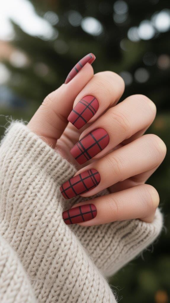 19 Festive Christmas Plaid Nail Designs for Holiday Glam - Faculty of ...