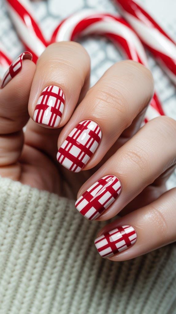 19 Festive Christmas Plaid Nail Designs for Holiday Glam - Faculty of ...