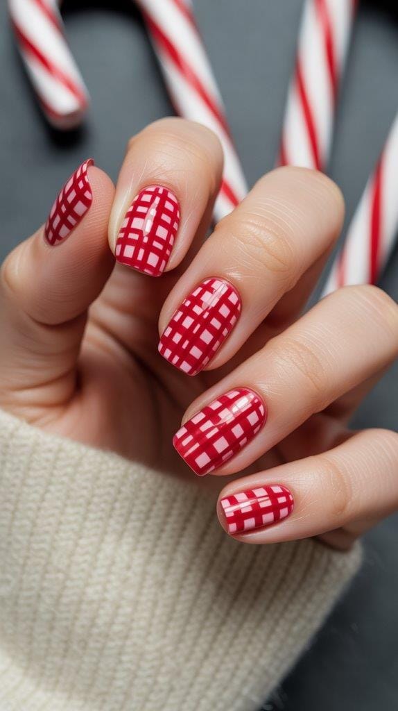 19 Festive Christmas Plaid Nail Designs for Holiday Glam - Faculty of ...